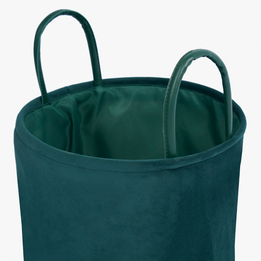 OHS Matte Velvet Storage Basket - Forest Green