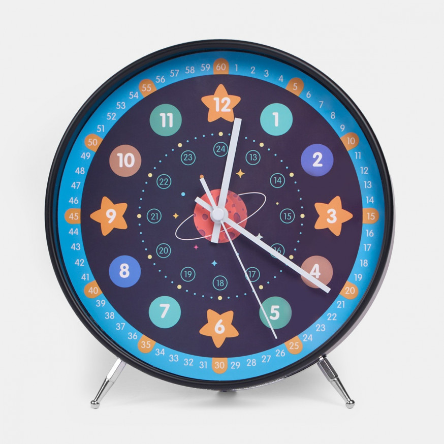 OHS Kids Space Orbit Bedside Clock - Navy Blue