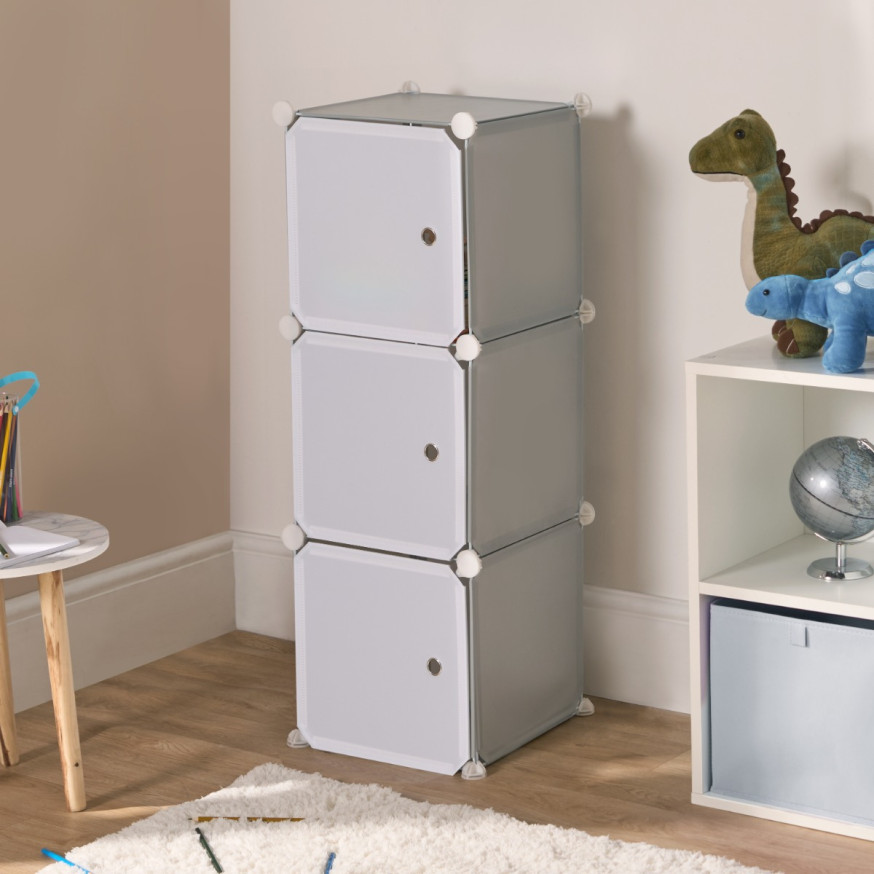 OHS 3 Cube Storage Tower - Grey