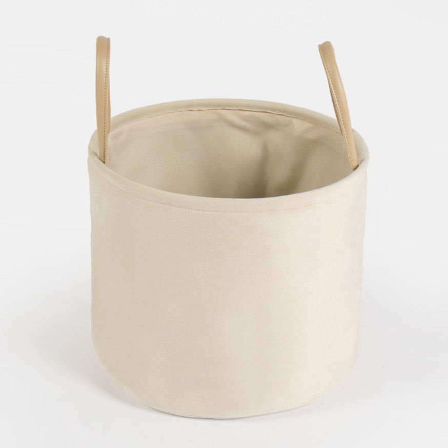 OHS Matte Velvet Storage Basket - Natural