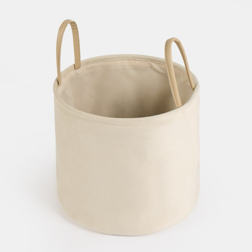 OHS Matte Velvet Storage Basket - Natural