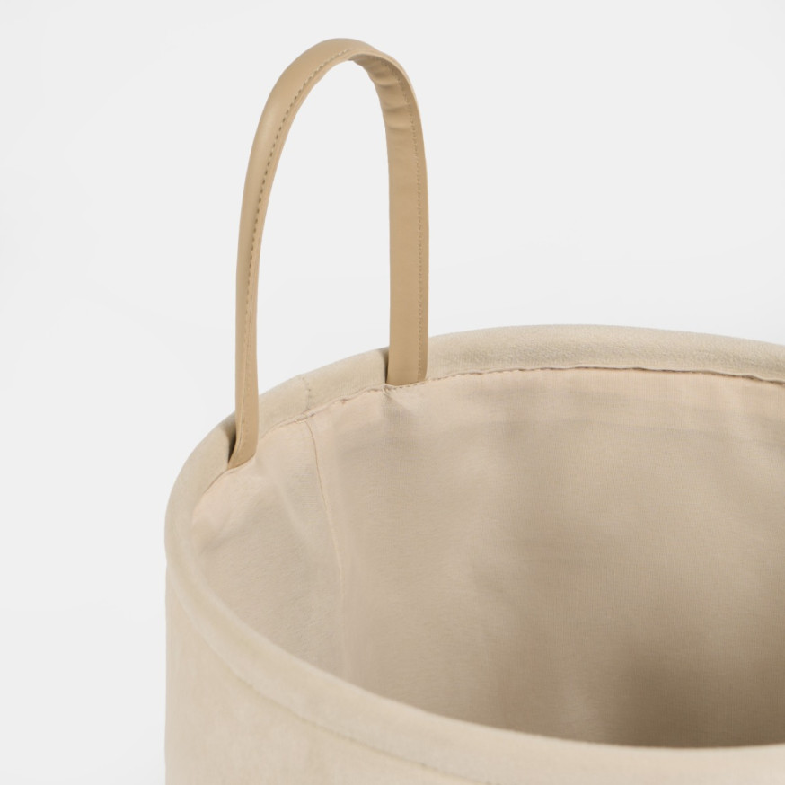 OHS Matte Velvet Storage Basket - Natural