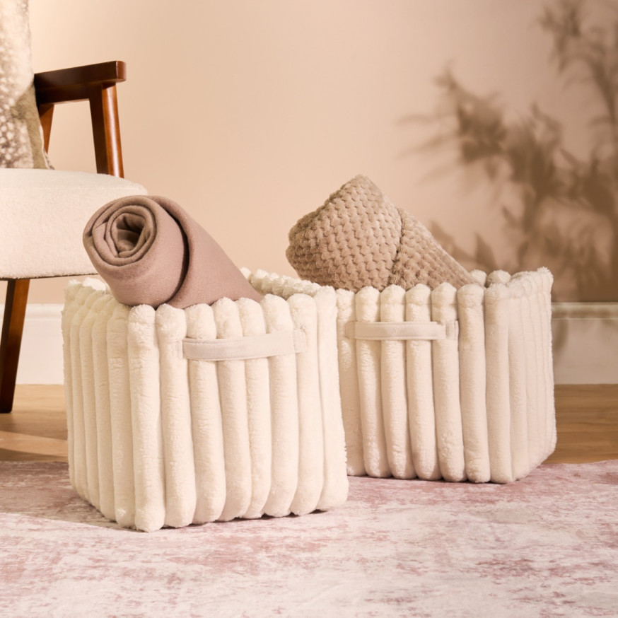 OHS Ribbed Storage Boxes - Natural