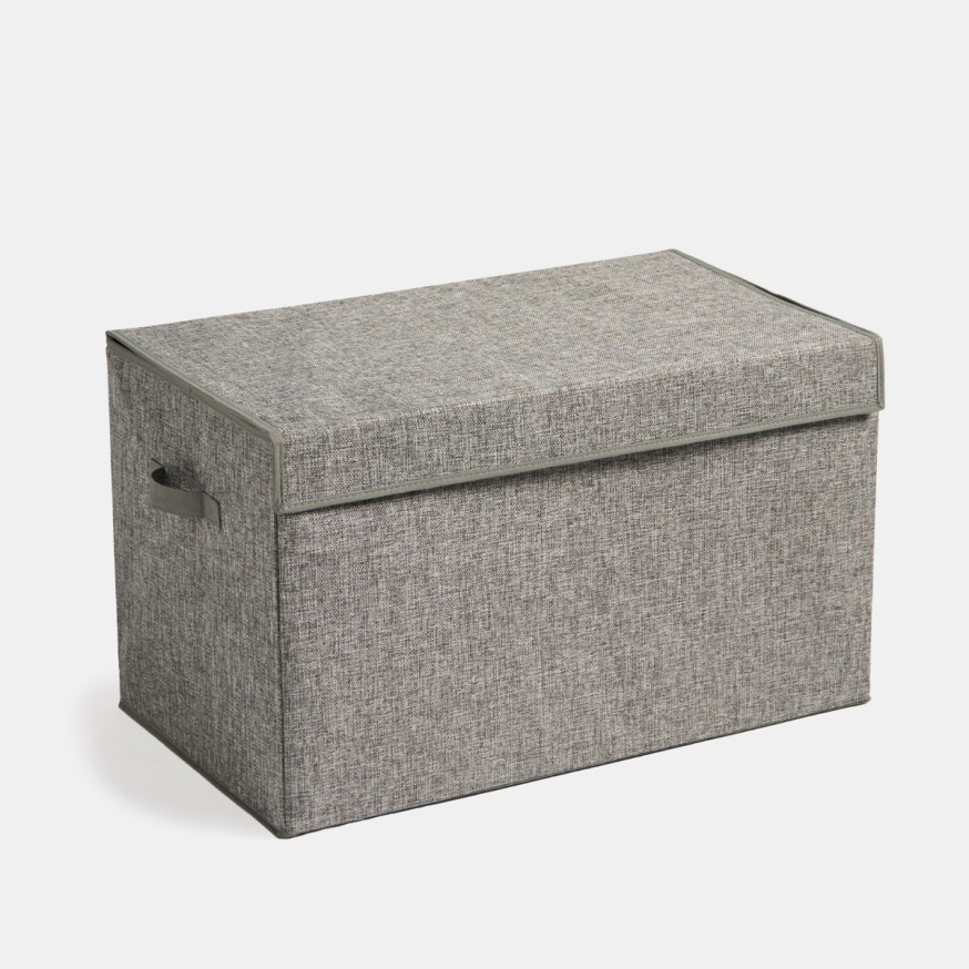 OHS Large Collapsible Storage Box With Lid - Grey