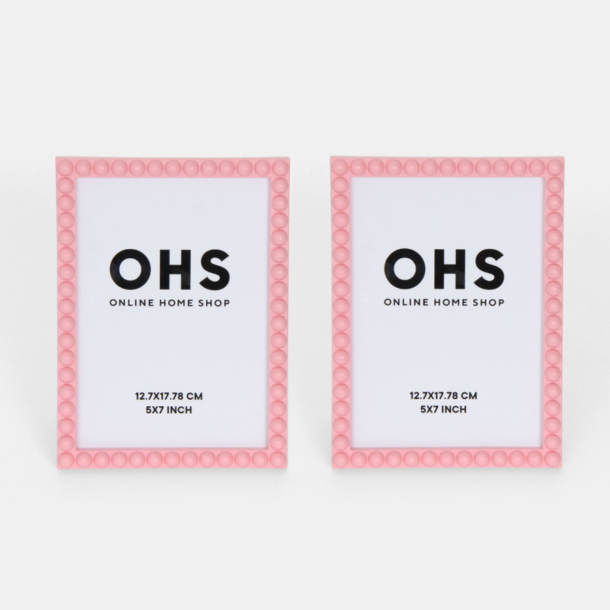 OHS 2 Pack Bobbin Photo Frame - Hot Pink