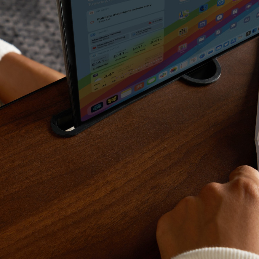 OHS Foldable Laptop Tray Table - Dark Wood