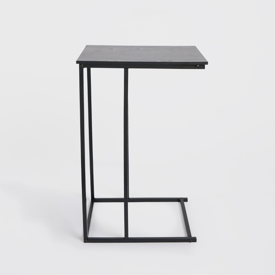 OHS C Shape Side Table - Black Wood