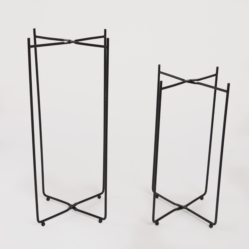 OHS Set of 2 Metal Side Tables - Black