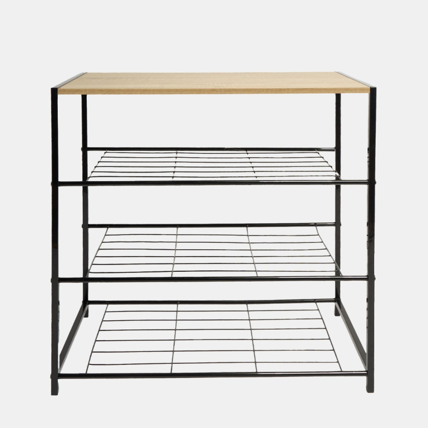 OHS Manhattan Multi Purpose 4-Tier Shoe Rack - Light Wood