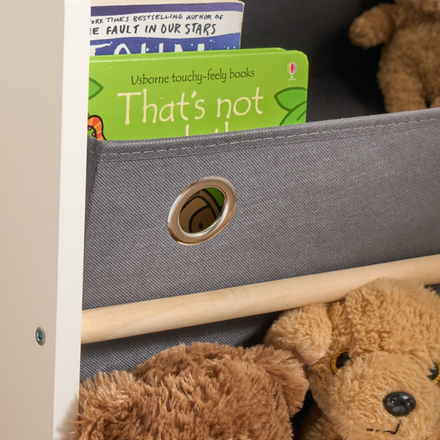 OHS Kids 2 Tier Storage Unit & Organiser - White/Grey