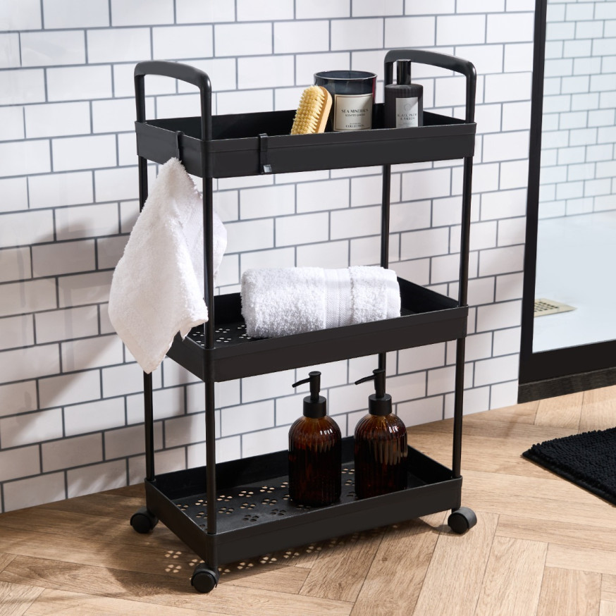 OHS 3 Layer Trolley Cart - Black