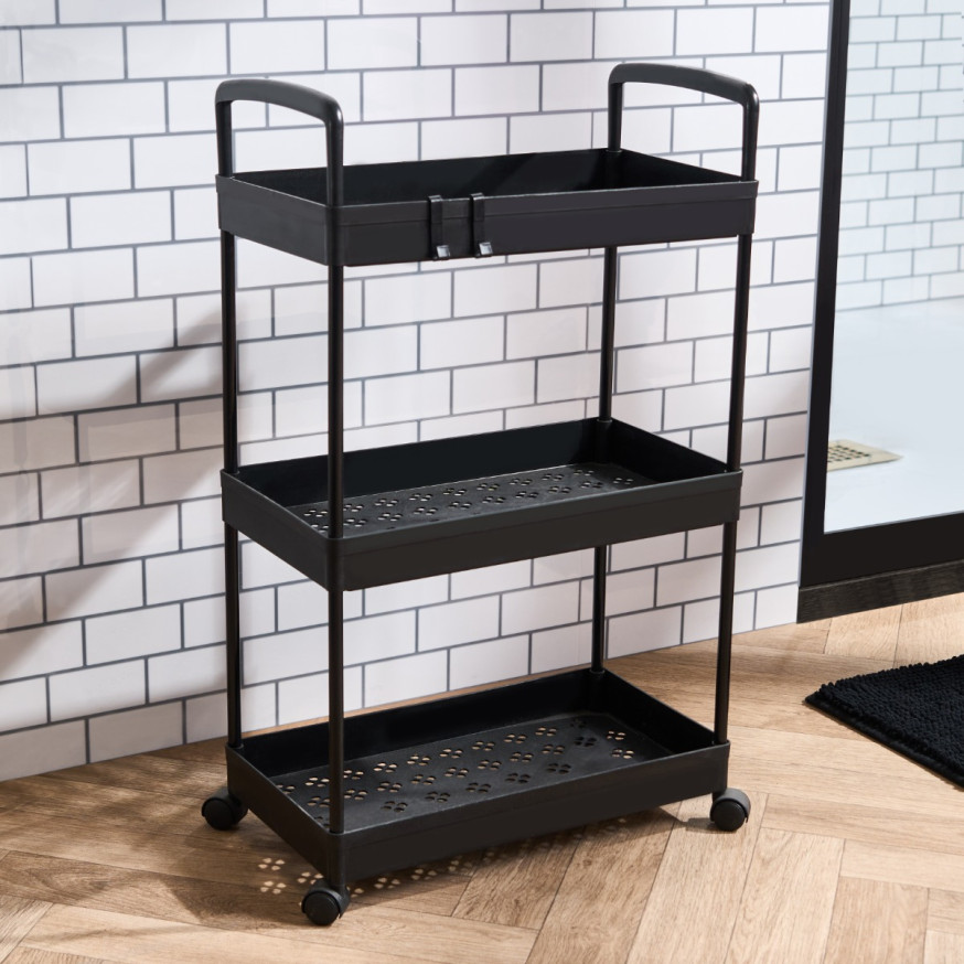 OHS 3 Layer Trolley Cart - Black