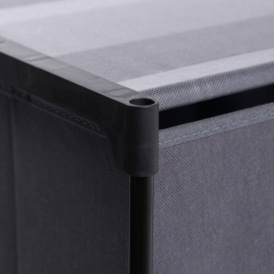 OHS 6 Cube Plastic Storage Rack with 6 Fabric Boxes - Grey