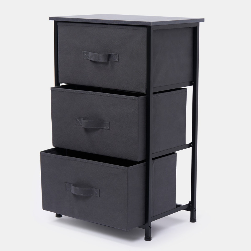 OHS Brooklyn 3 Drawer Fabric Cabinet - Grey