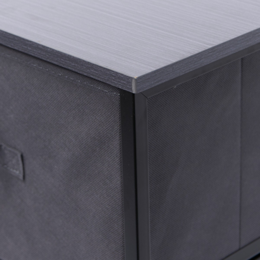 OHS Brooklyn 3 Drawer Fabric Cabinet - Grey