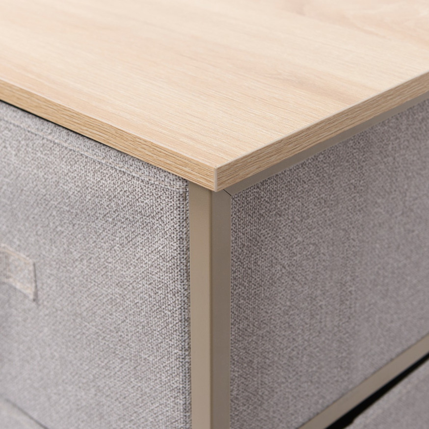 OHS Brooklyn 3 Drawer Fabric Cabinet - Beige