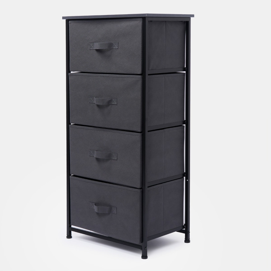 OHS Brooklyn 4 Drawer Fabric Cabinet - Grey