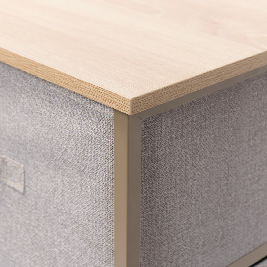 OHS Brooklyn 4 Drawer Fabric Cabinet - Beige