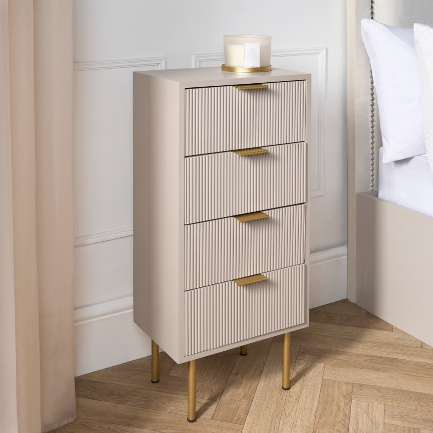 OHS Ribbed 4-Drawer Unit - Natural