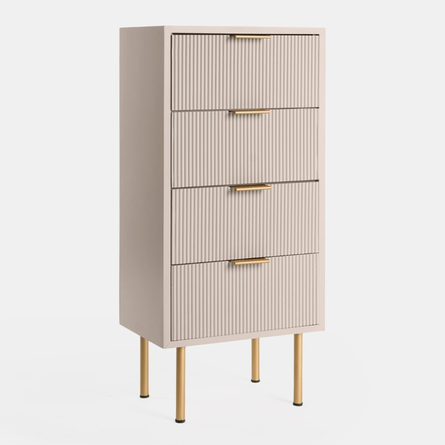 OHS Ribbed 4-Drawer Unit - Natural