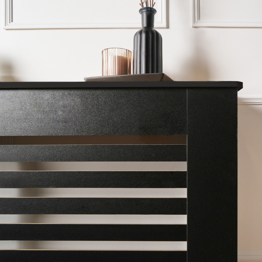 OHS Wooden Slats Radiator Cover - Black
