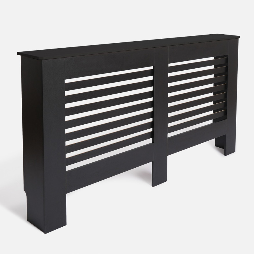 OHS Wooden Slats Radiator Cover - Black