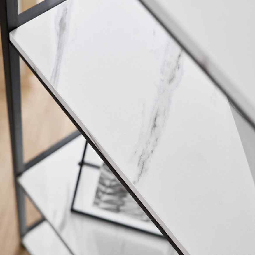 OHS Manhattan Marble Effect Display Shelving Unit - Black/White