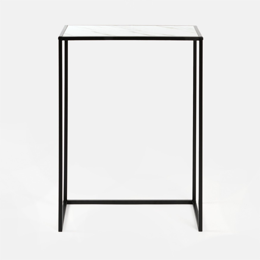 OHS Manhattan Marble Effect Rectangle Console Table - Black/White