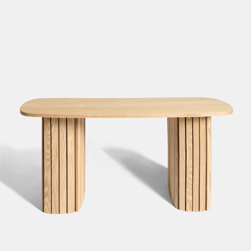 OHS Madison Ribbed Coffee Table - Light Wood
