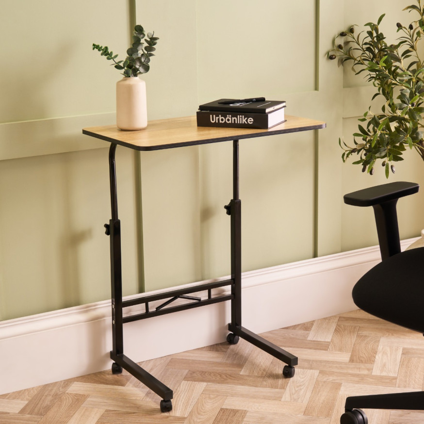 OHS Adjustable C Shape Table - Light Wood