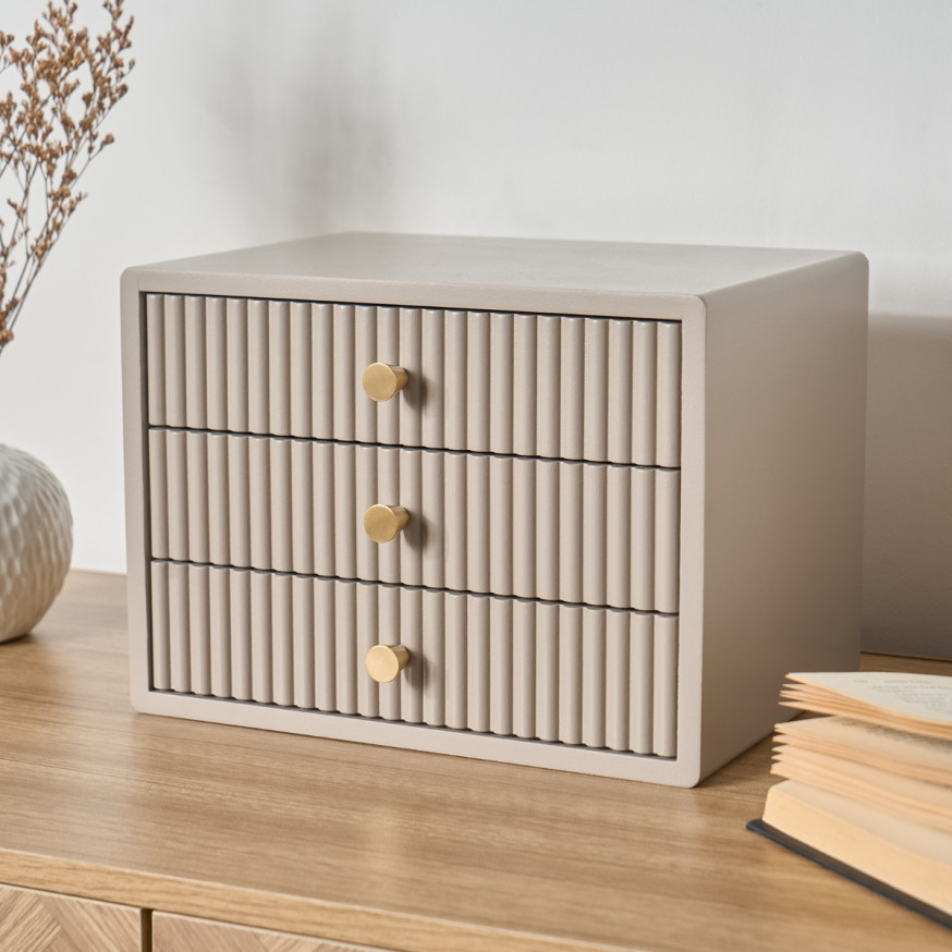 OHS Small Ribbed Desk Drawers - Natural