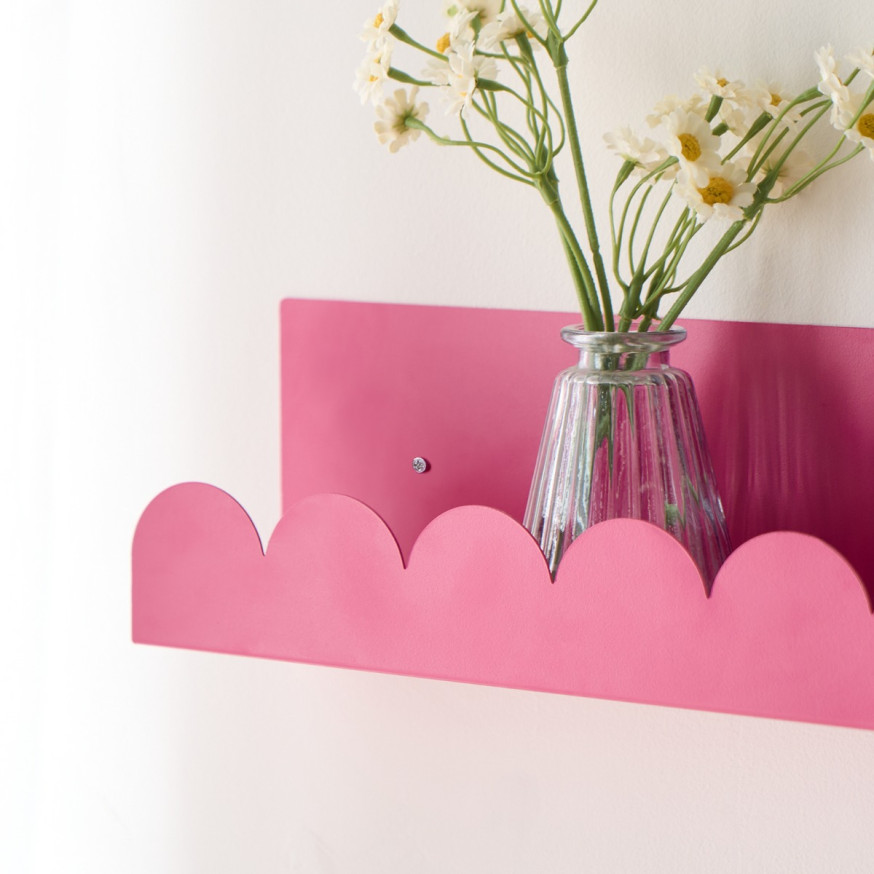 OHS Set of 2 Scallop Shelves - Hot Pink
