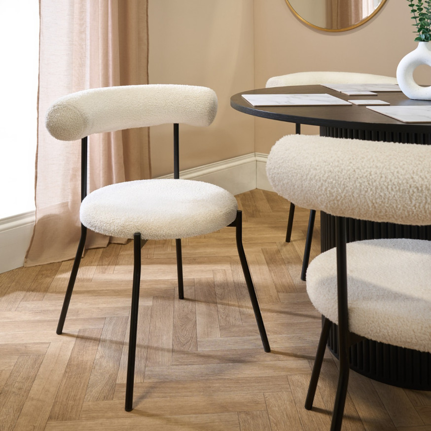 OHS Boucle Dining Chair - Cream