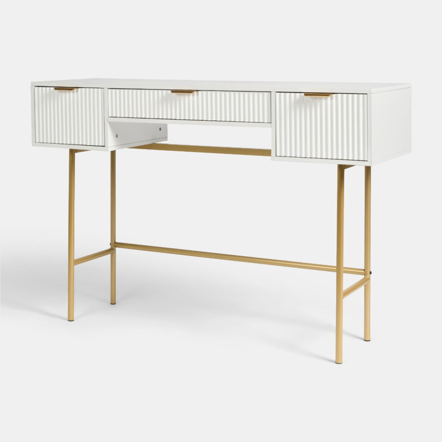 OHS Ribbed Dressing Table - White