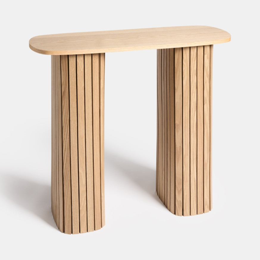 OHS Madison Ribbed Console Table - Light Wood