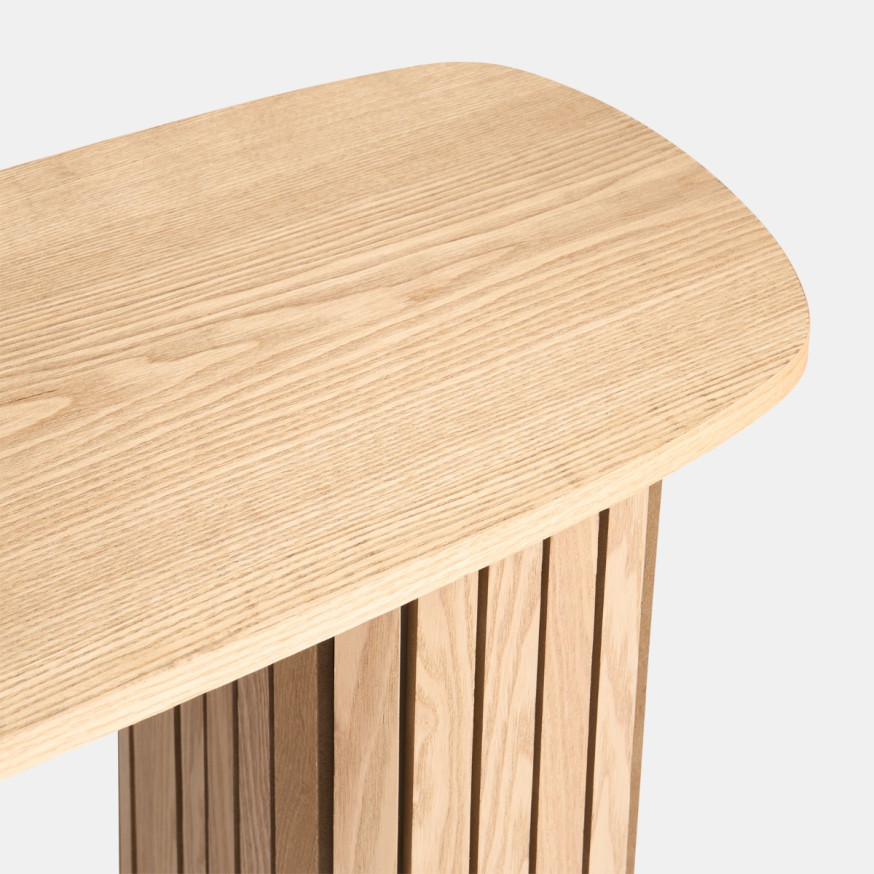 OHS Madison Ribbed Console Table - Light Wood