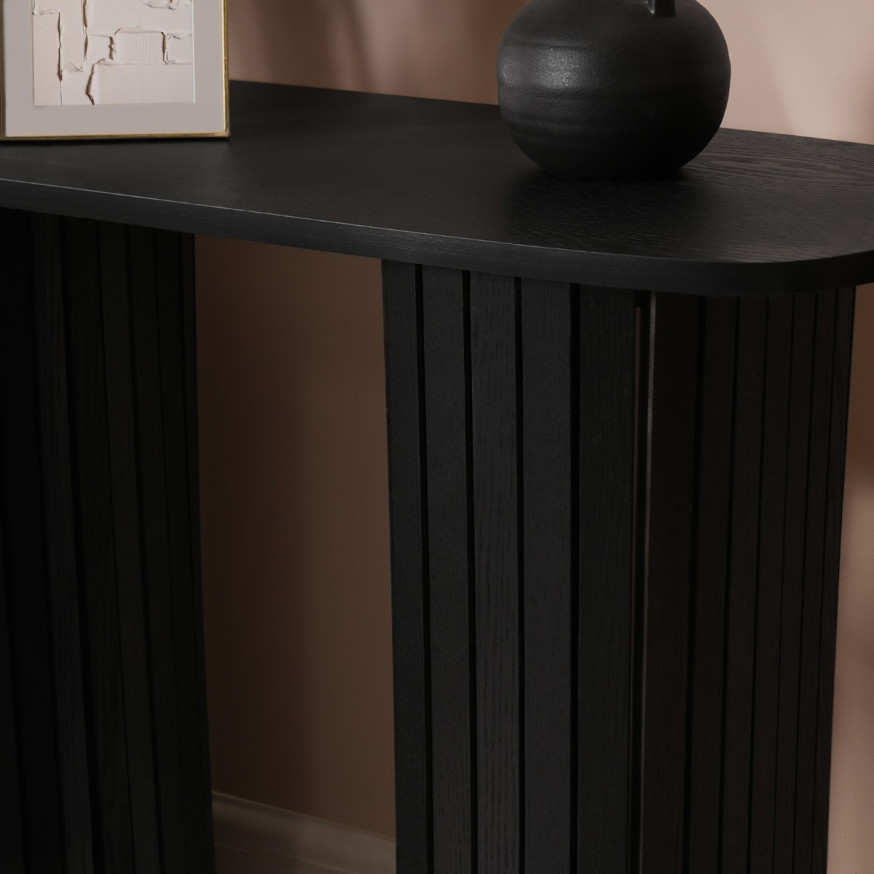 OHS Madison Ribbed Console Table - Black