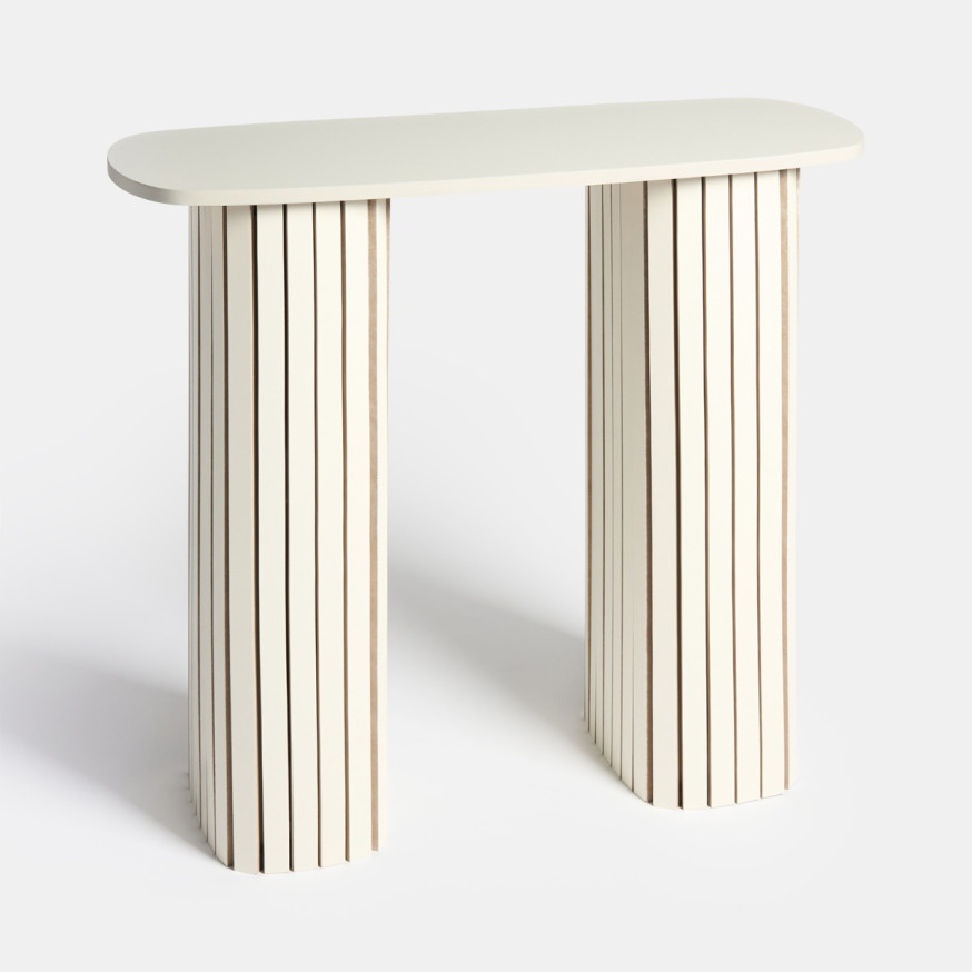 OHS Madison Ribbed Console Table - Cream
