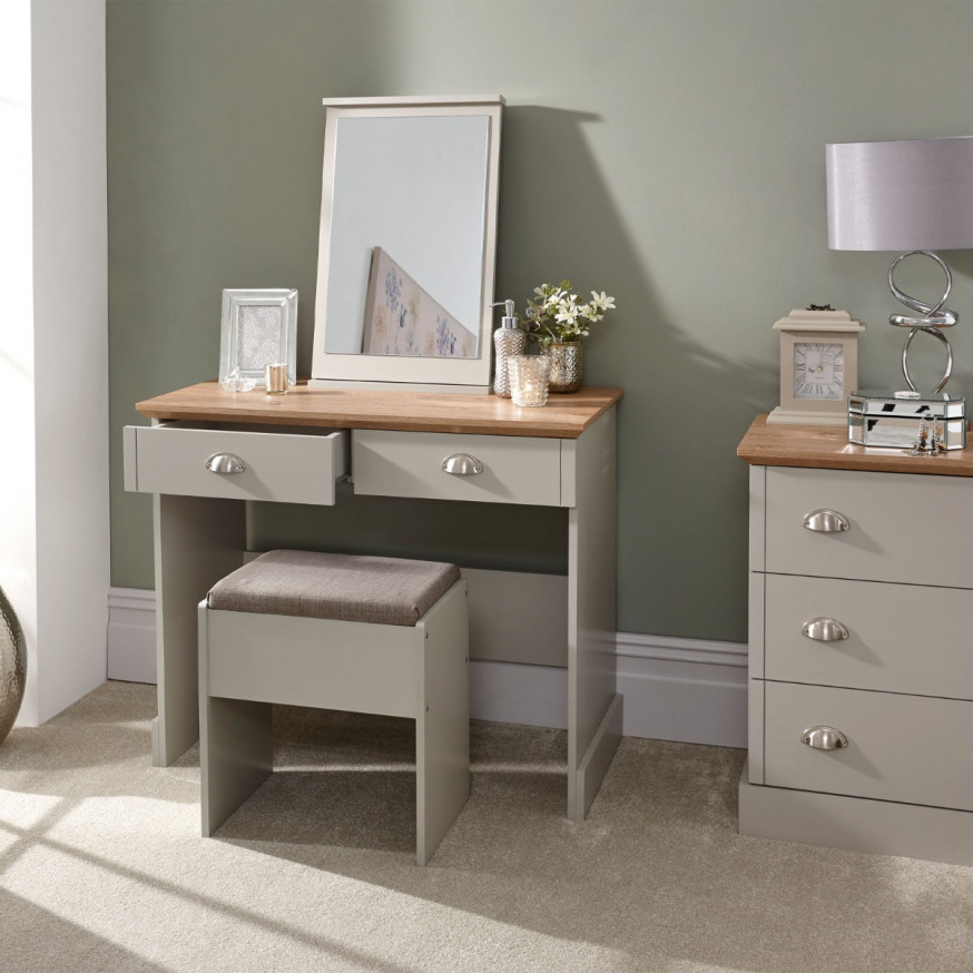 Kendal Dressing Table With Stool - Grey