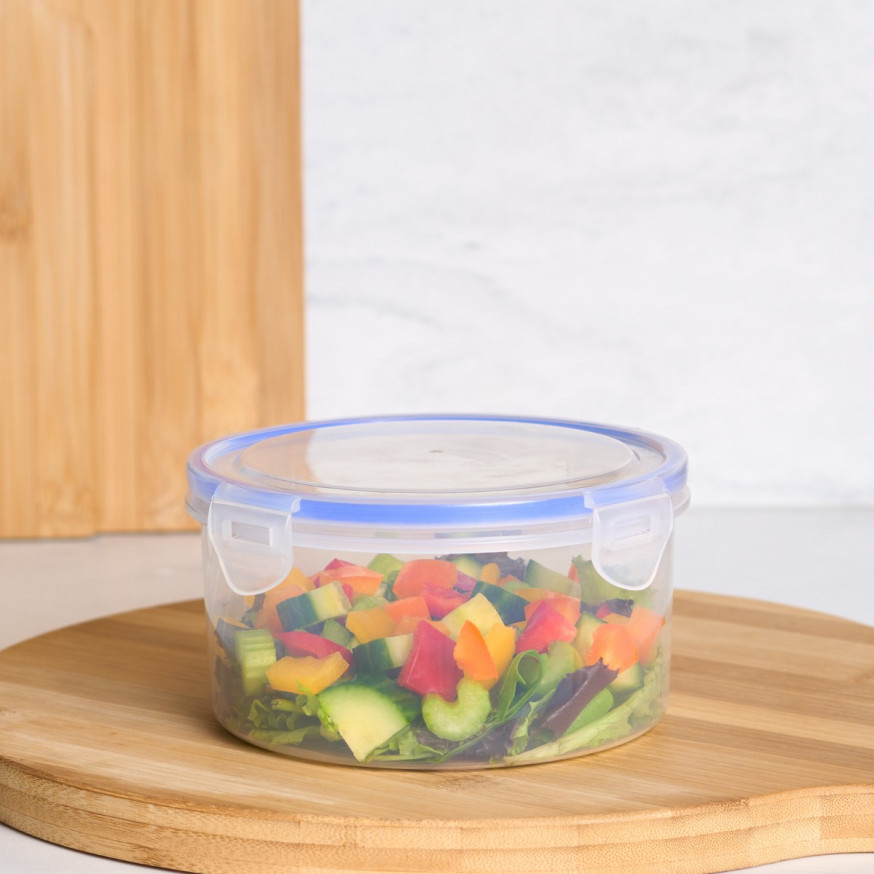 OHS Round Plastic Tupperware Set, 3 Piece - Clear