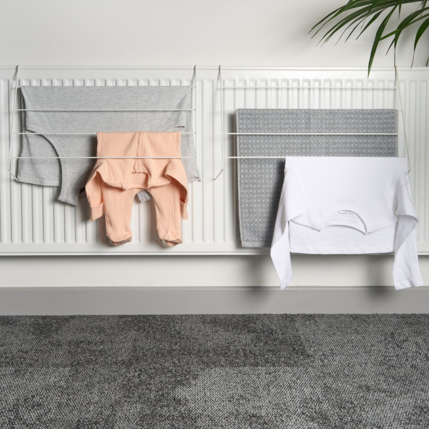 OHS 2 Pack Radiator Drying Airer Racks - White