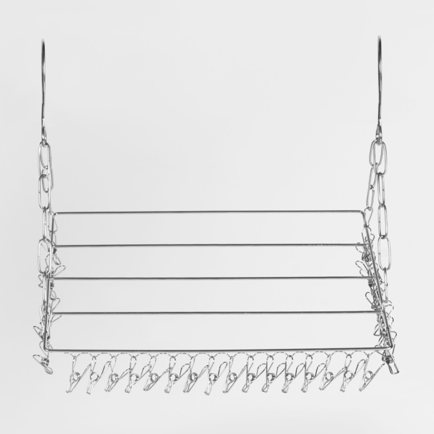 OHS Hanging Radiator Airer With Pegs - Silver