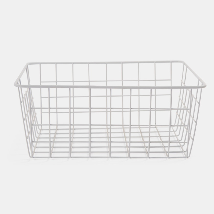OHS Multipurpose Metal Wire Storage Basket - White