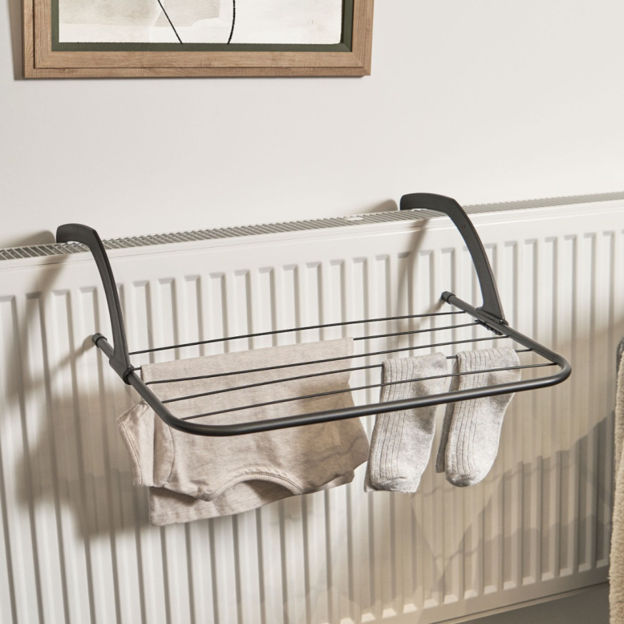 OHS 3m Radiator Clothes Airer - Black