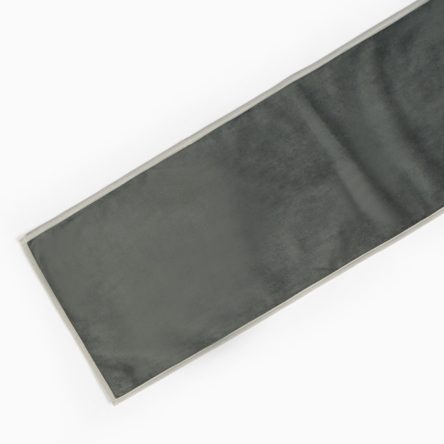 OHS Piped Trim Table Runner – Charcoal/Silver