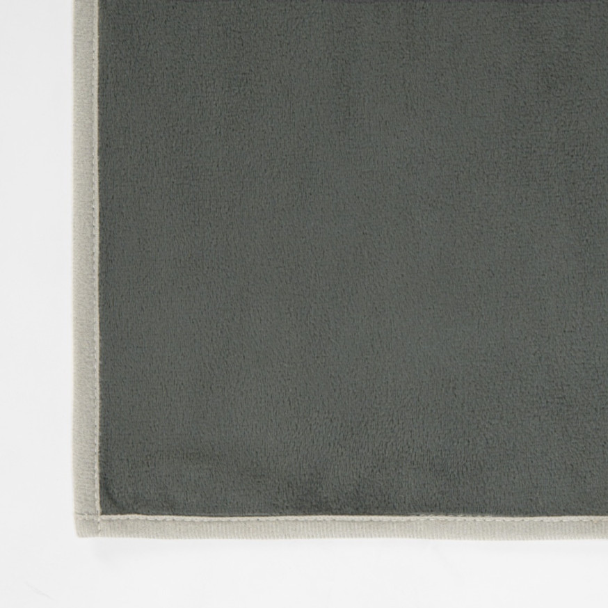 OHS Piped Trim Placemats, Charcoal/Silver - 4 Pack