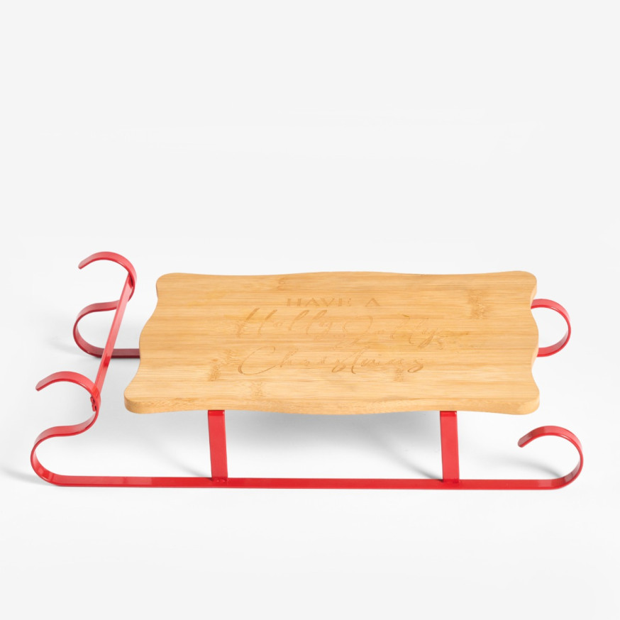 OHS Sleigh Wooden Serving Board - Natural