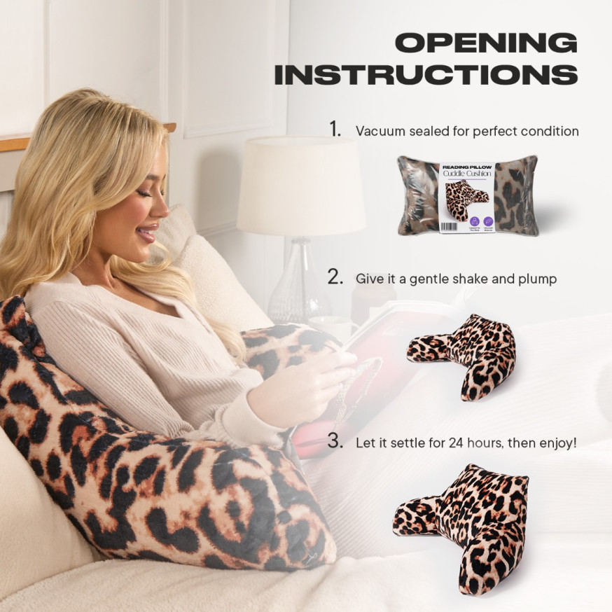OHS Leopard Cuddle Cushion - Natural