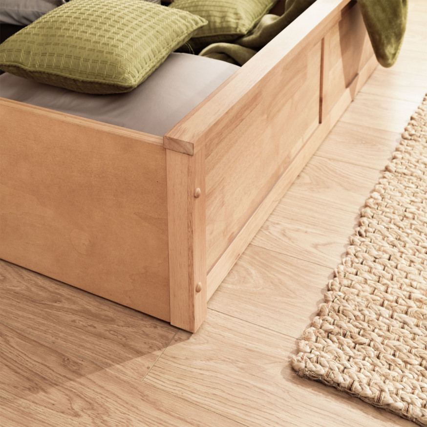 Madrid Wooden Ottoman Storage Bed, 5ft King - Oak