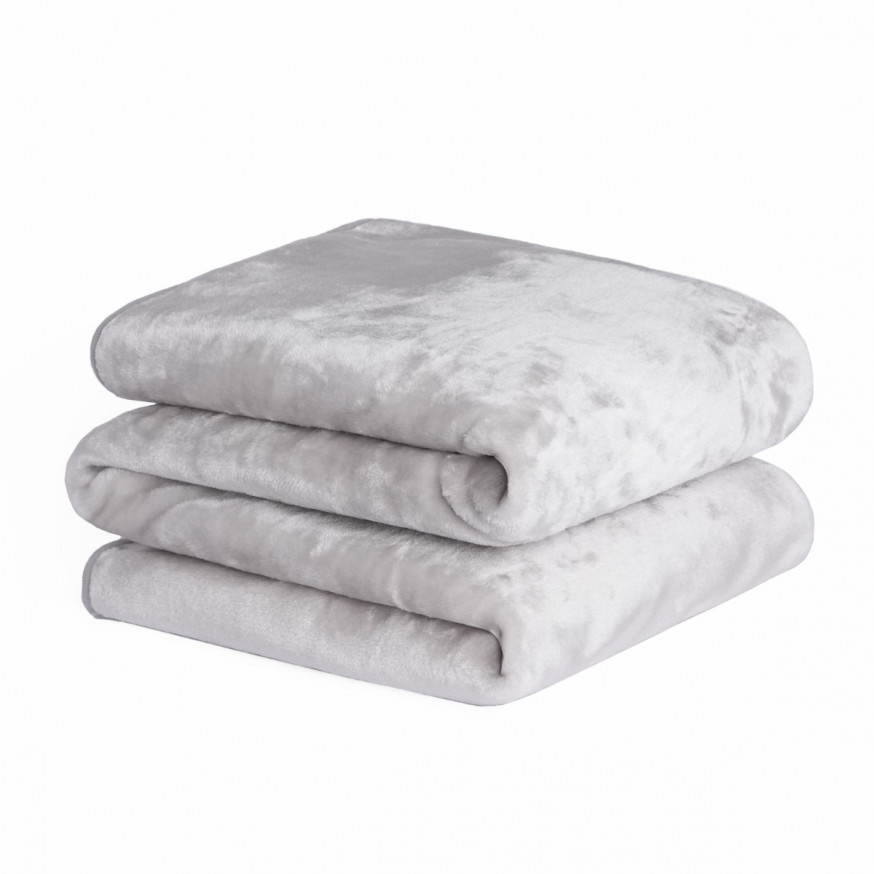 Luxury Faux Fur Mink Fleece Double Throw - Silver